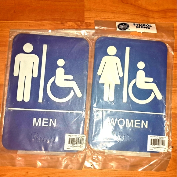Office | Men And Womenhandicapped Bathroom Plaques | Poshmark